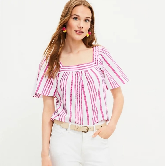LOFT | Tops | Loft Flutter Sleeve Shirt Sz Xsp | Poshmark